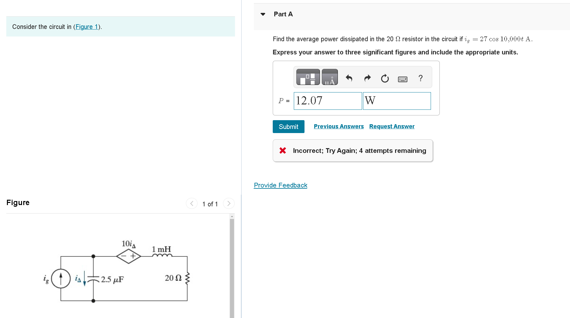 Solved Find the average power dissipated in the 20Ω | Chegg.com