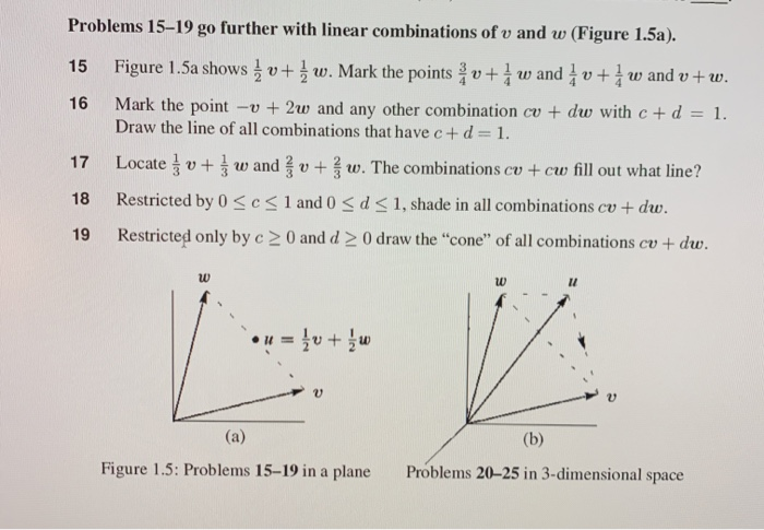 Solved Problems 15-19 go further with linear combinations of | Chegg.com