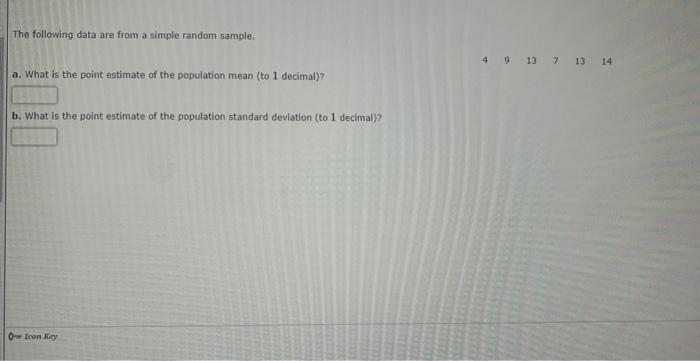 Solved The following data are from a simple random sample. | Chegg.com