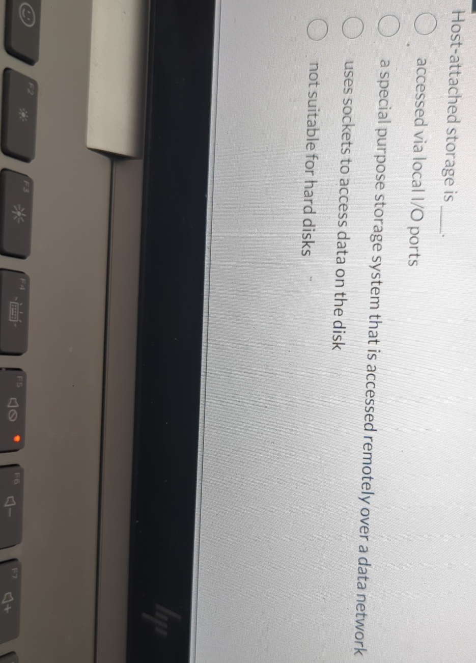 Solved Host-attached storage isaccessed via local I/O portsa | Chegg.com