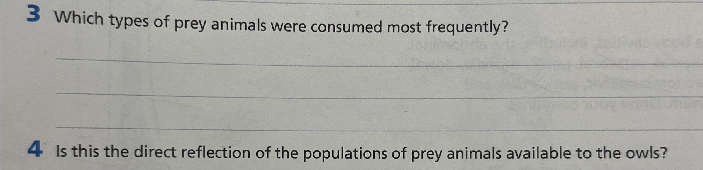 Solved 3 ﻿Which types of prey animals were consumed most | Chegg.com