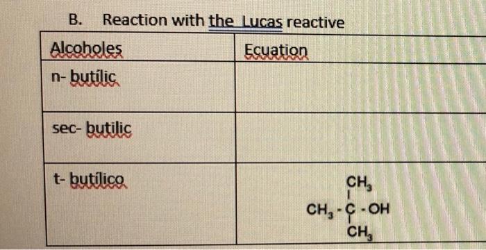 Solved A. Solubility Alcoholes Structure n-butilis t-butilis | Chegg.com