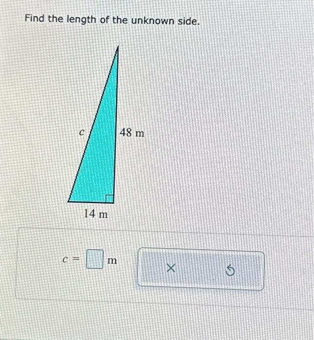 Solved Find the length of the unknown side. | Chegg.com