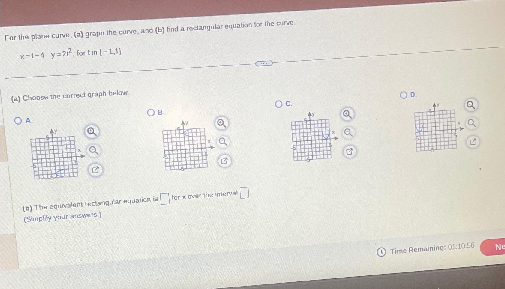 Solved For the plane curve, (a) ﻿graph the curve, and (b) | Chegg.com