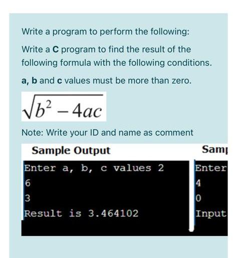 Solved Write a program to perform the following: Write a C | Chegg.com