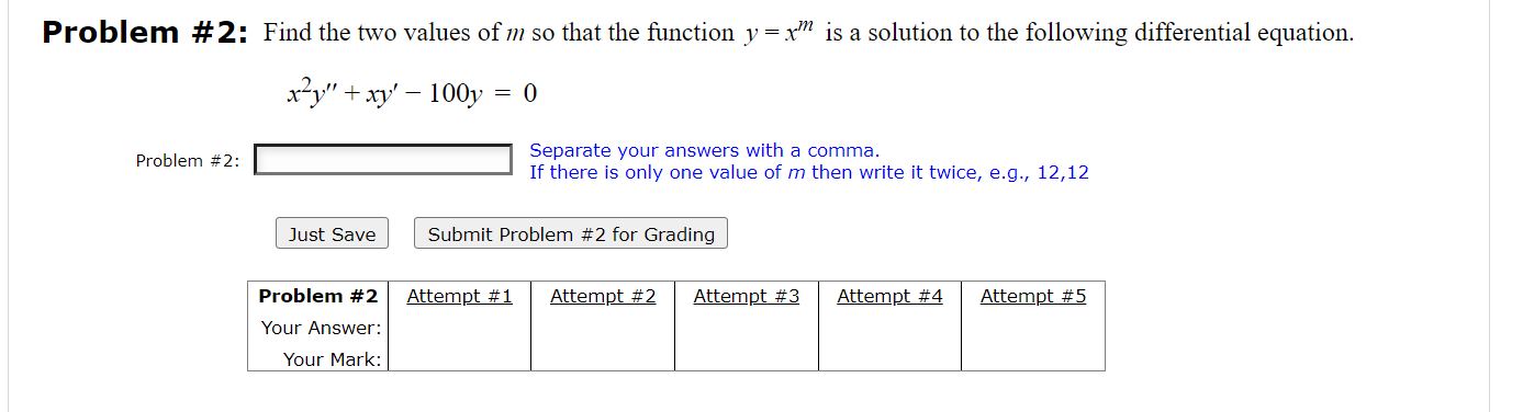 Solved Problem # 2: Find the two values of m ﻿so that the | Chegg.com