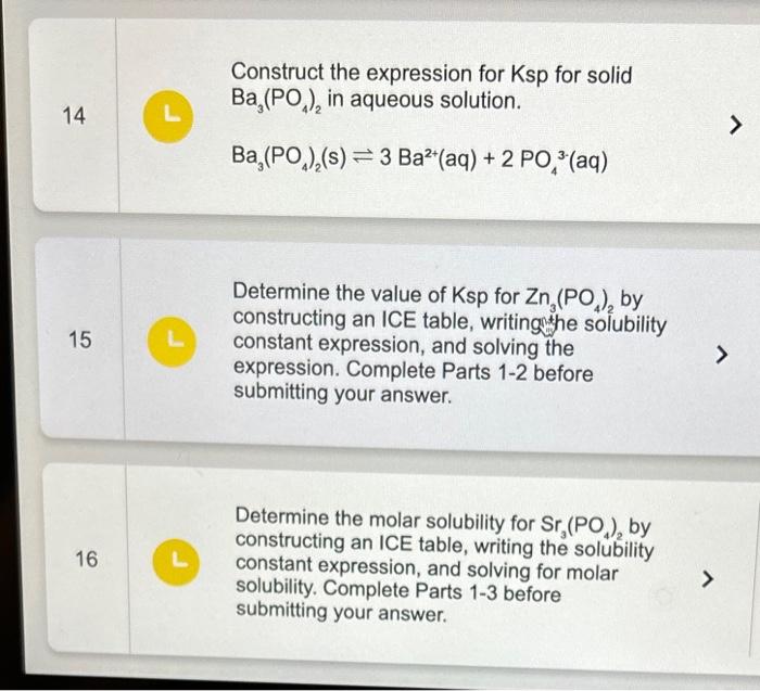 Solved Construct the expression for Ksp for solid Ba3(PO4)2 | Chegg.com