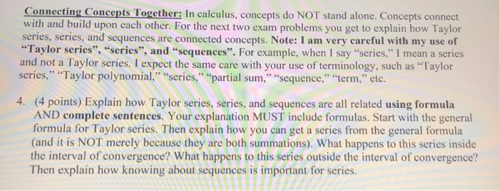 Solved Connecting Concepts Together: In calculus, concepts | Chegg.com