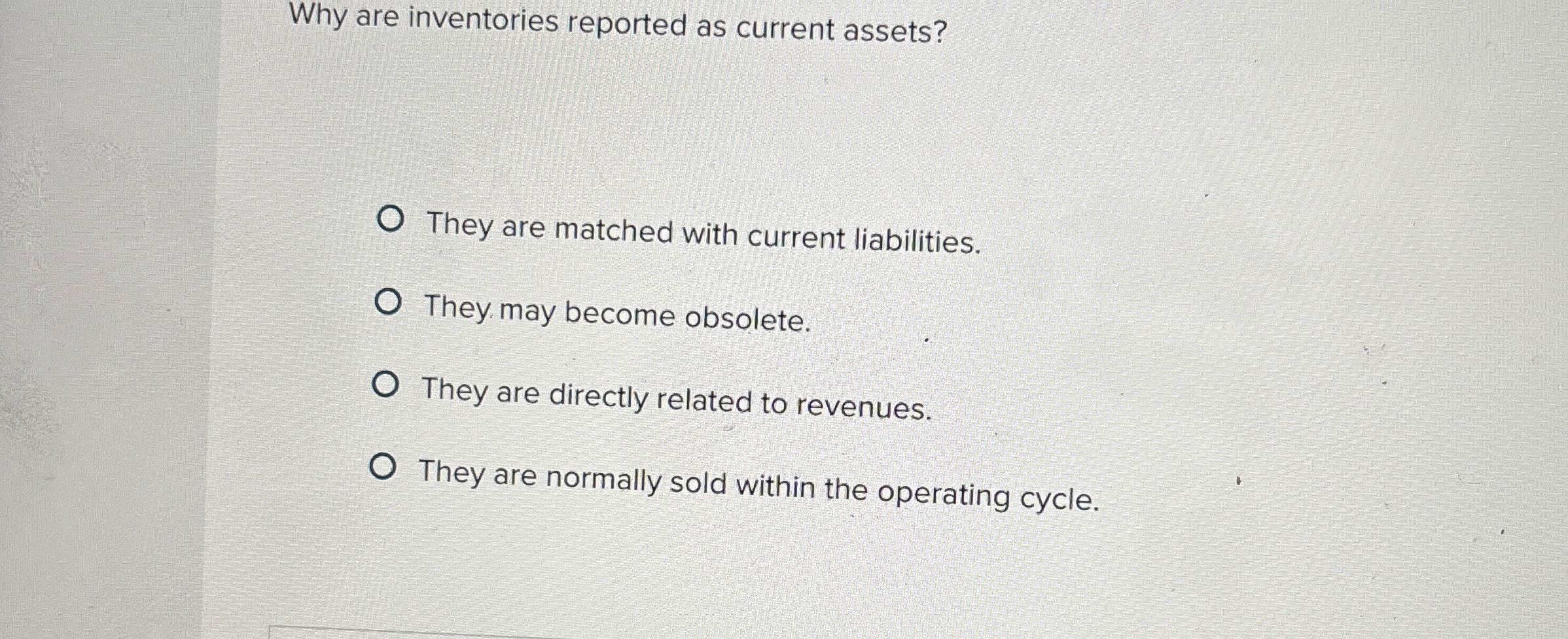 Solved Why are inventories reported as current assets?They | Chegg.com