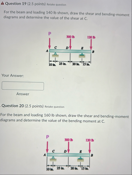 Solved Question 19 (2.5 ﻿points) ﻿Retake questionFor the | Chegg.com