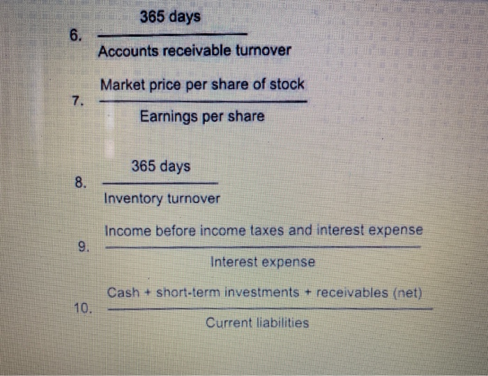 Match the ratios with the appropriate ratio | Chegg.com