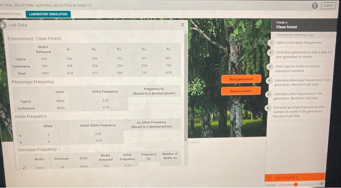 Solved SUBMIT ATURAL SELECTION - NATURAL SELECTION IN | Chegg.com