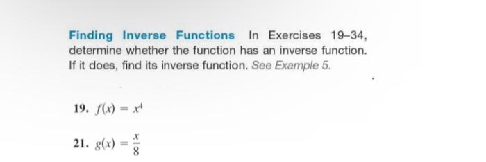 Solved Finding Inverse Functions In Exercises 19-34, | Chegg.com
