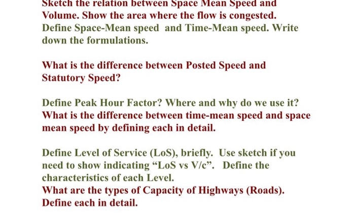 Solved Sketch the relation between Space Mean Speed and | Chegg.com