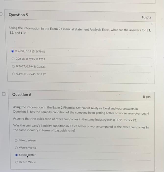 Solved Using the information in the Exam 2 Financial | Chegg.com