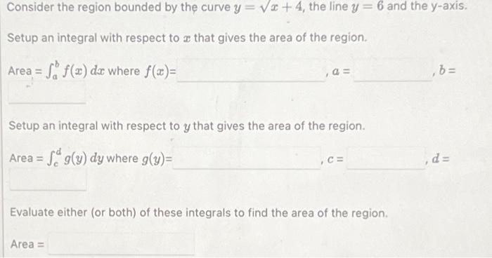 Solved Consider the region bounded by the curve y=x+4, the | Chegg.com