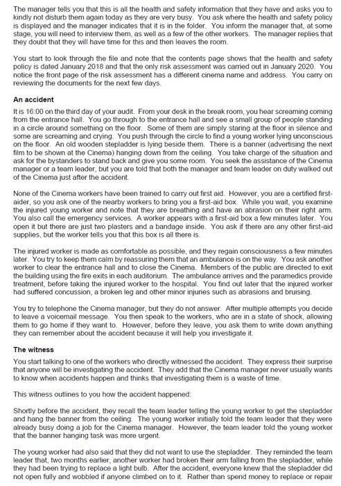 SCENARIO Waterfront Cinema is located on a busy | Chegg.com