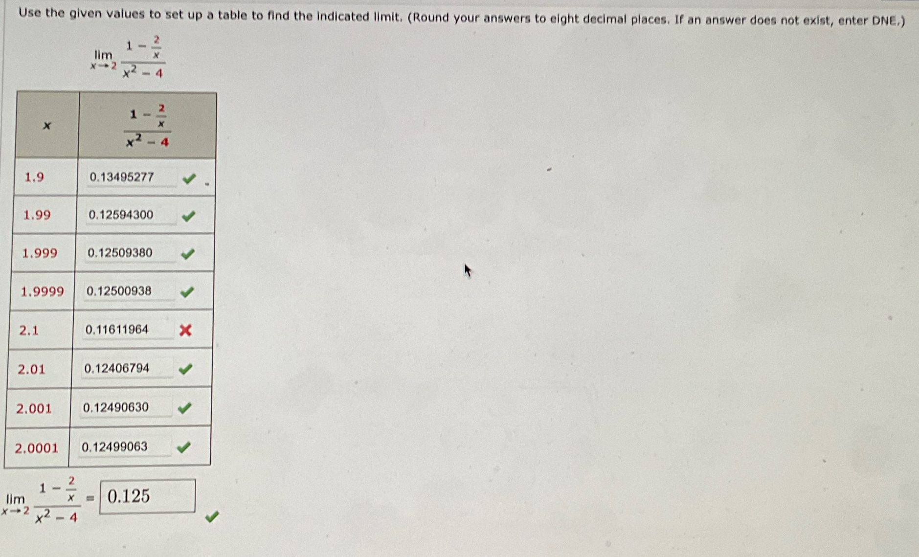 Solved Use the given values to set up a table to find the | Chegg.com