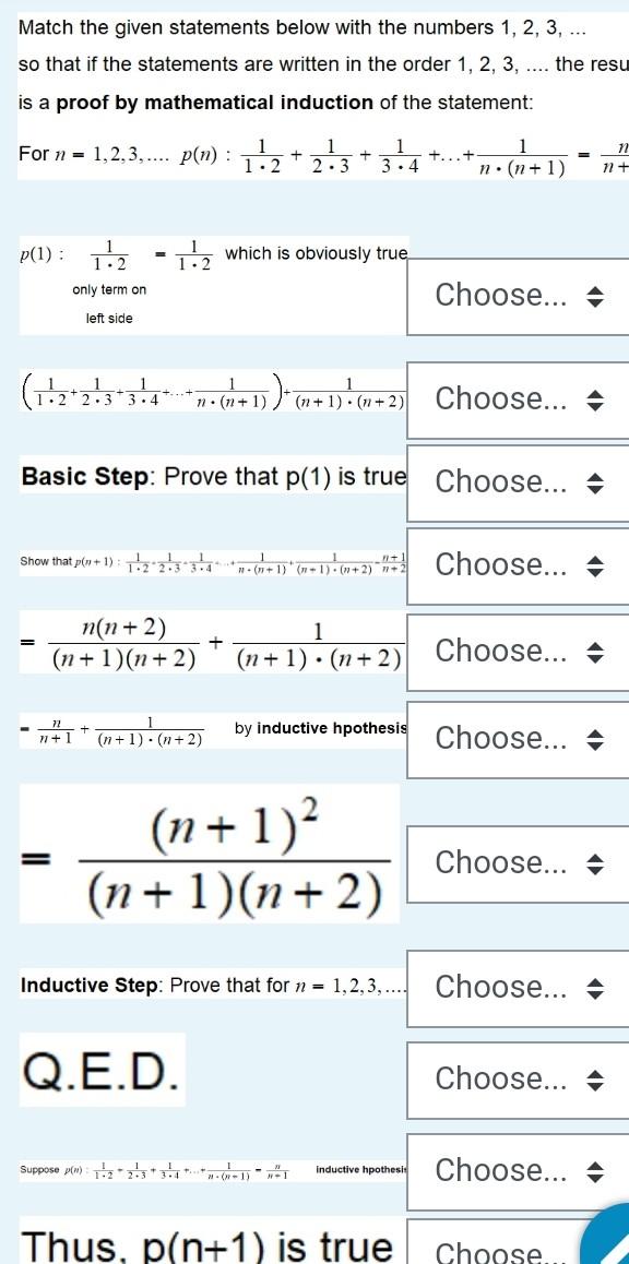 Match the given statements below with the numbers | Chegg.com