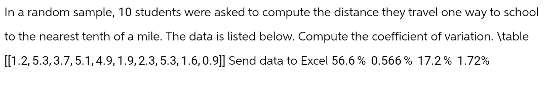 Solved In a random sample, 10 ﻿students were asked to | Chegg.com