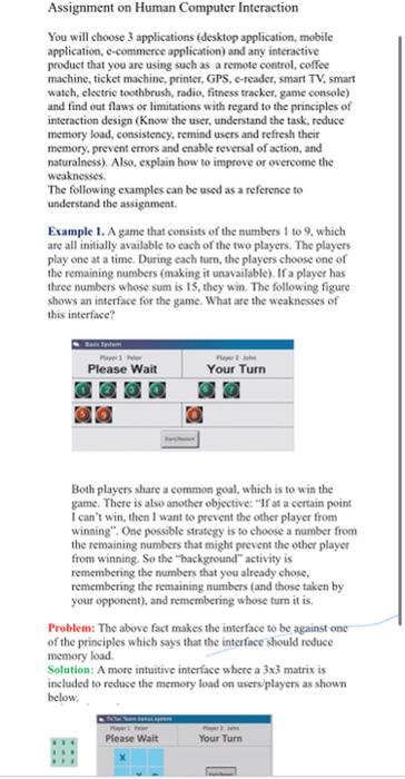 Solved Assignment on Human Computer Interaction You will | Chegg.com