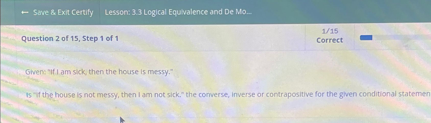 Solved larr Save & Exit CertifyLesson: 3.3 ﻿Logical | Chegg.com