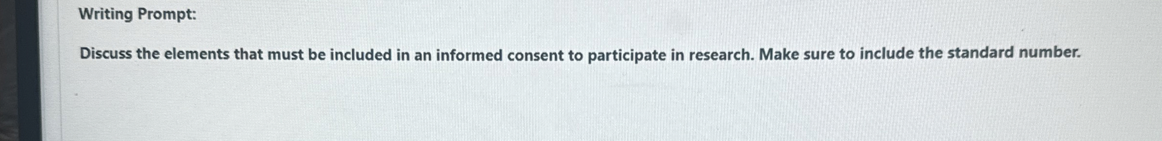 Solved Writing Prompt:Discuss the elements that must be | Chegg.com