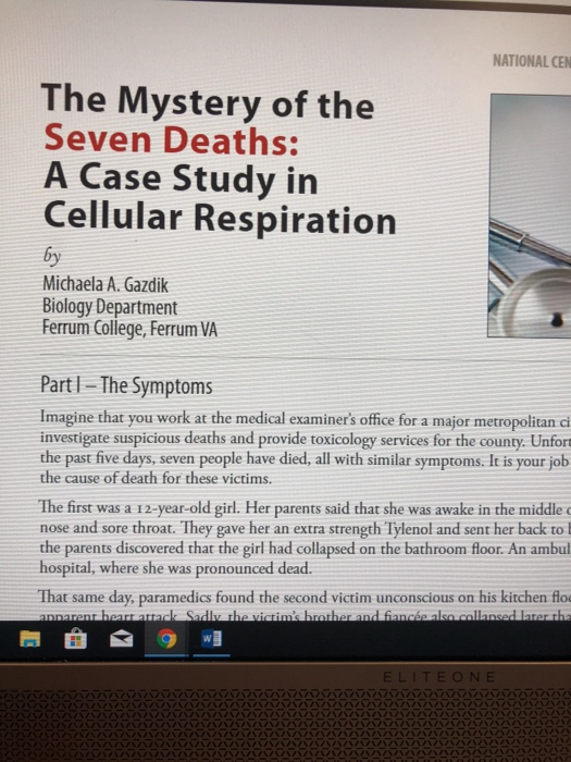 NATIONAL CEN The Mystery of the Seven Deaths: A Case | Chegg.com