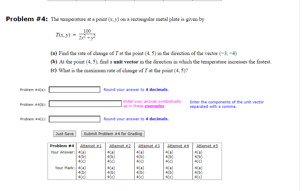 Solved Problem #4: The temperature at a point (x,y) ﻿on a | Chegg.com
