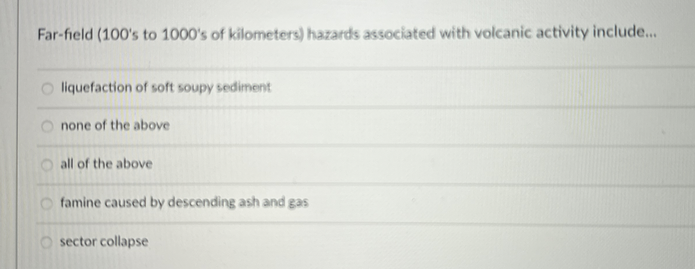 Solved Far-field (100's to 1000's of kilometers) ﻿hazards | Chegg.com