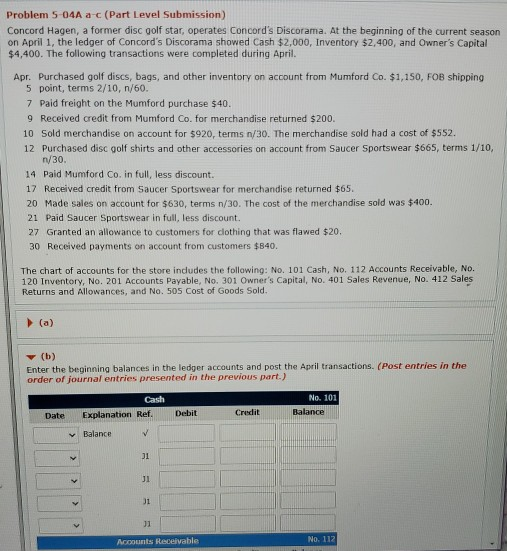 Solved Enter the beginning balances in the ledger accounts | Chegg.com