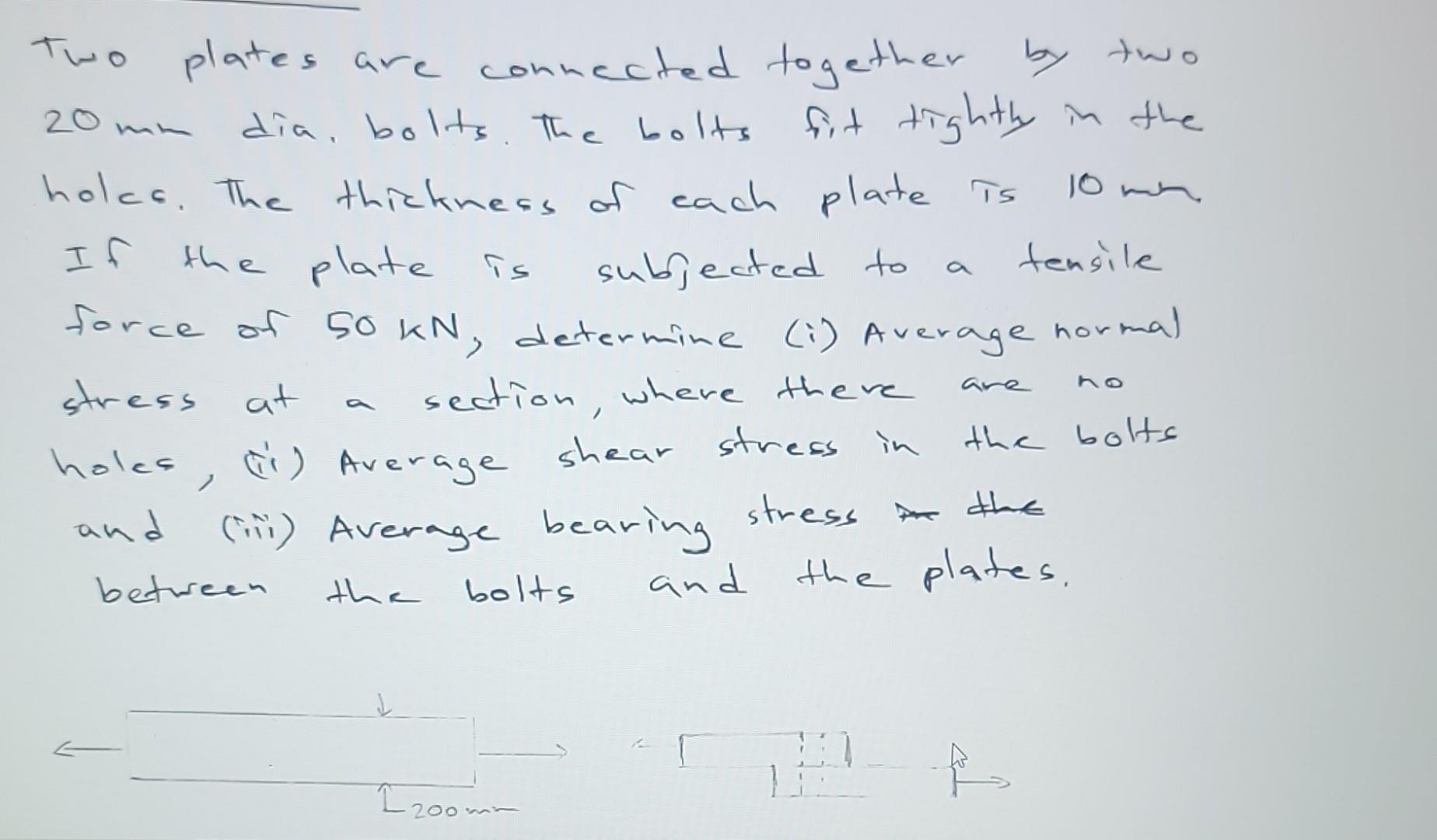 Two plates are connected together by two 20mm | Chegg.com