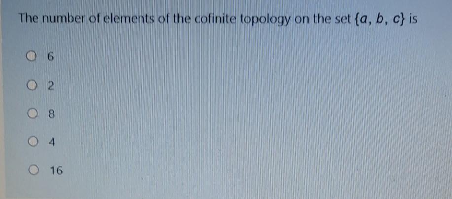 Solved The number of elements of the cofinite topology on | Chegg.com