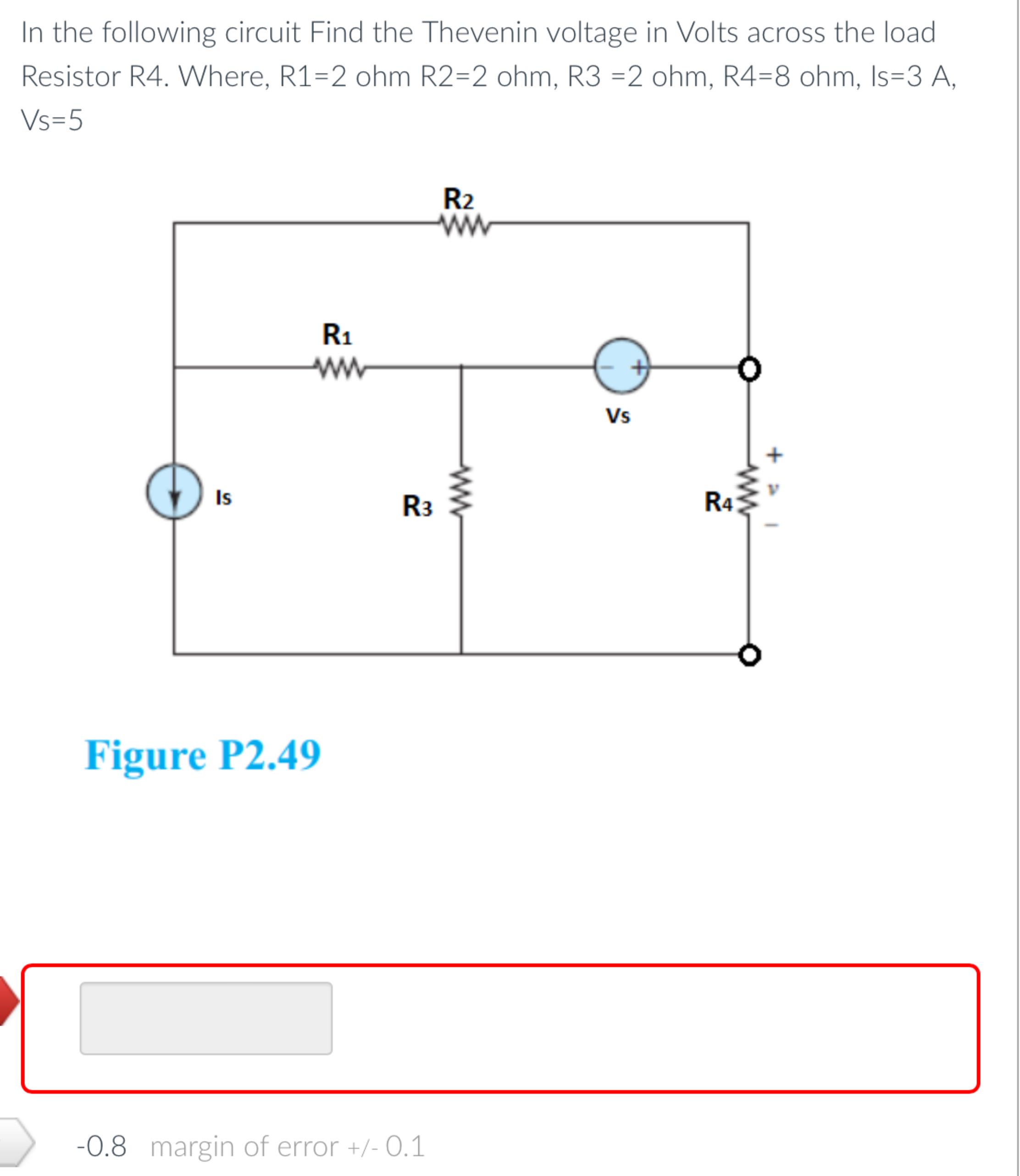 Solved In the following circuit Find the Thevenin voltage in | Chegg.com