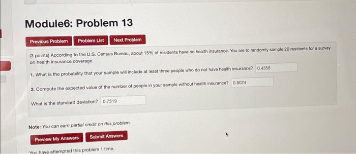 Solved Module6: Problem 13 Previous Problem Problem List | Chegg.com