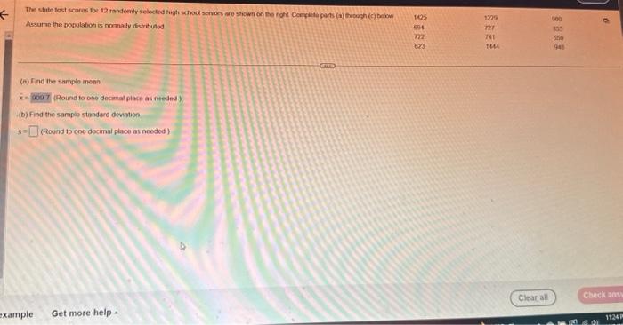 Solved ← The state test scores for 12 randomly selected high | Chegg.com