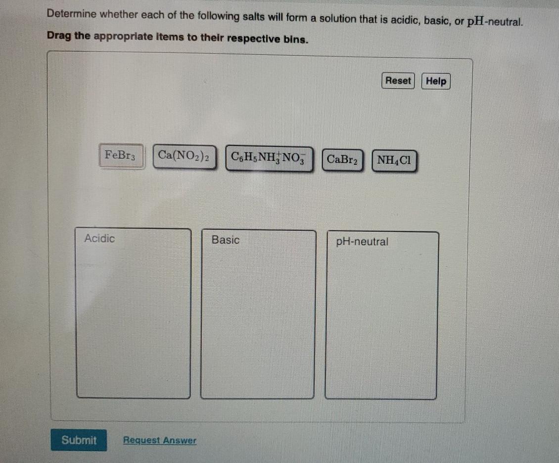 Solved Determine whether each of the following salts will | Chegg.com