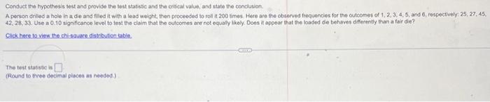 Solved Conduct the hypothes's lest and provide the lest | Chegg.com
