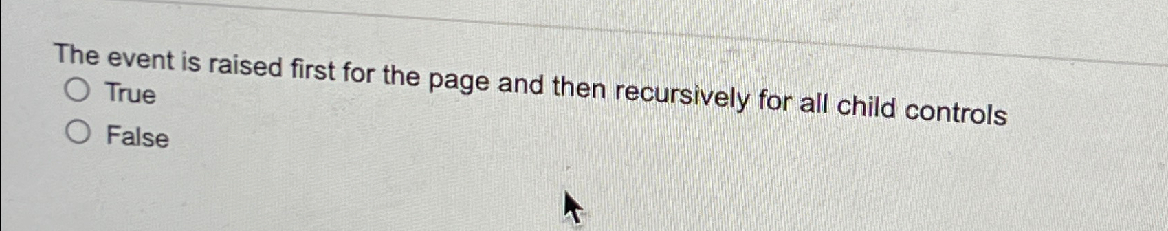 Solved The event is raised first for the page and then | Chegg.com