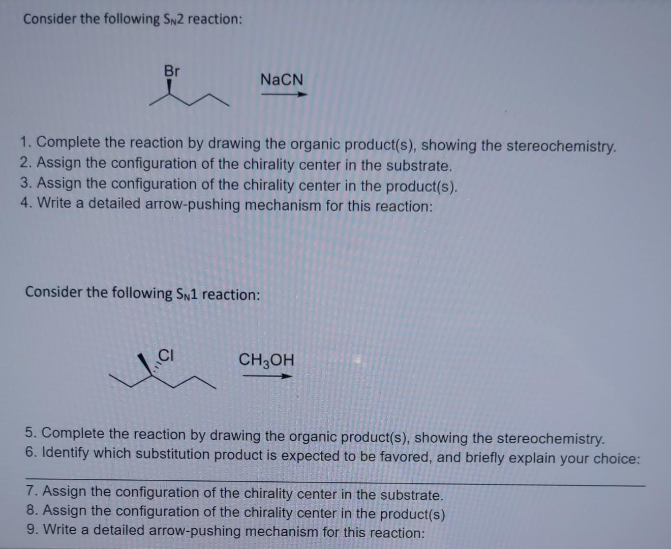 Solved Consider the following Sn2 reaction: Br NaCN 1. | Chegg.com