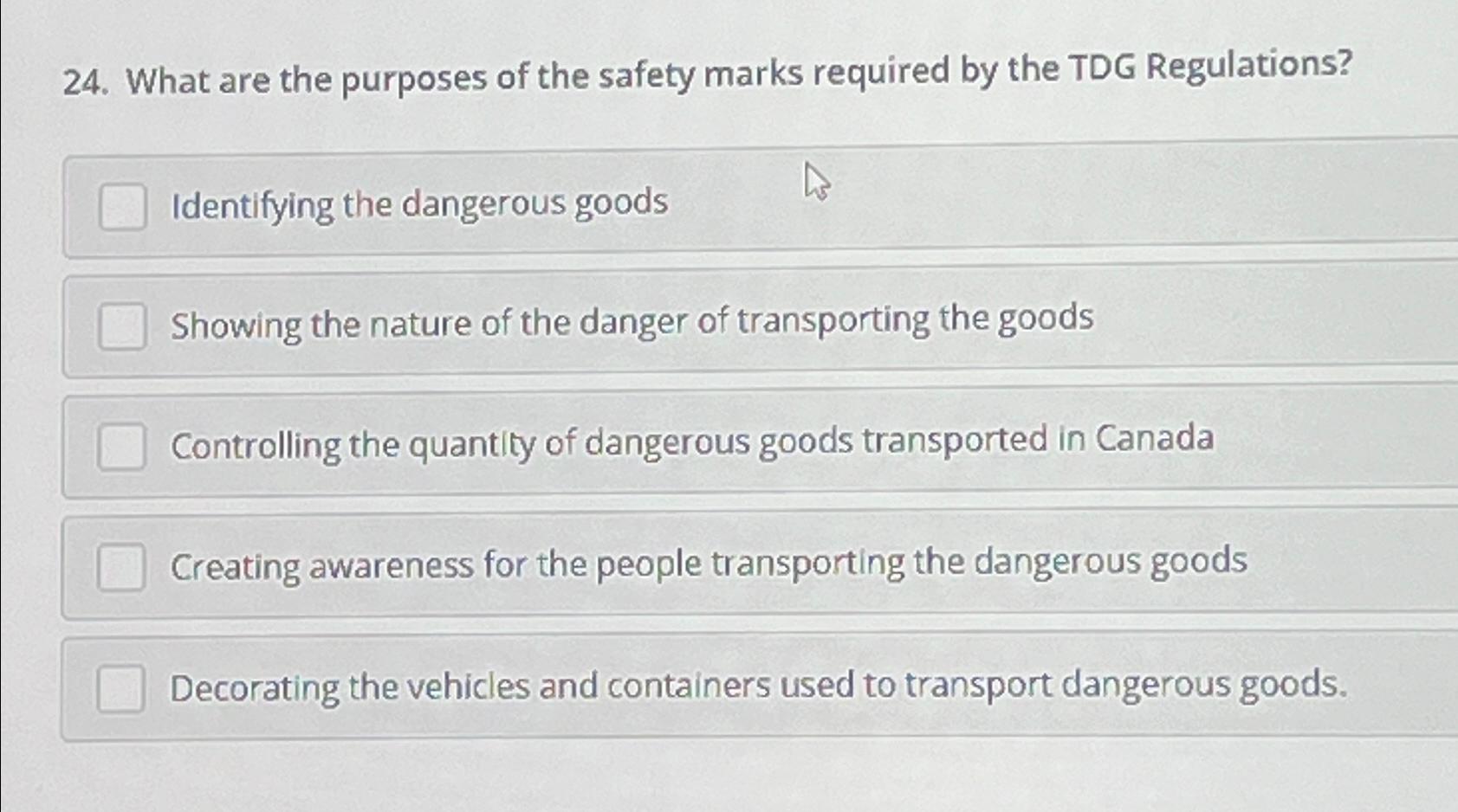 Solved What are the purposes of the safety marks required by | Chegg.com