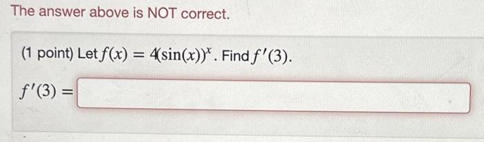 Solved The answer above is NOT correct. (1 point) Let | Chegg.com