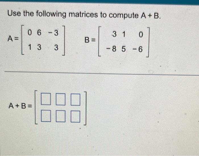 Solved Solve the following matrix equation. | Chegg.com