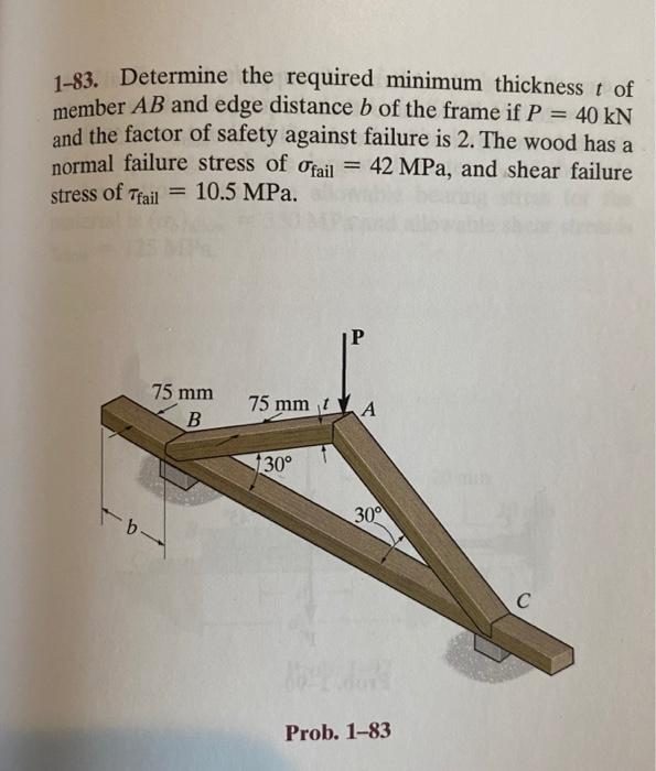 Solved 1-83. Determine the required minimum thickness of | Chegg.com