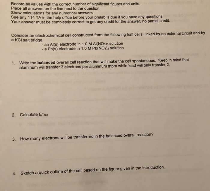 Solved Record all values with the correct number of | Chegg.com