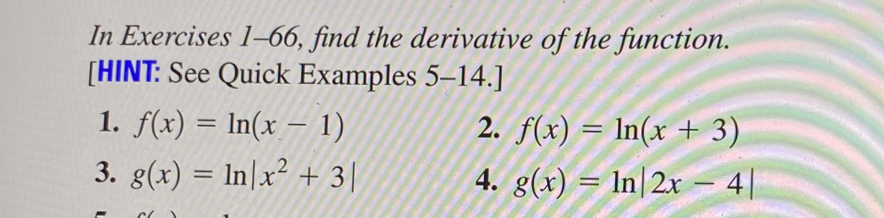 Solved In Exercises 1-66, ﻿find the derivative of the | Chegg.com