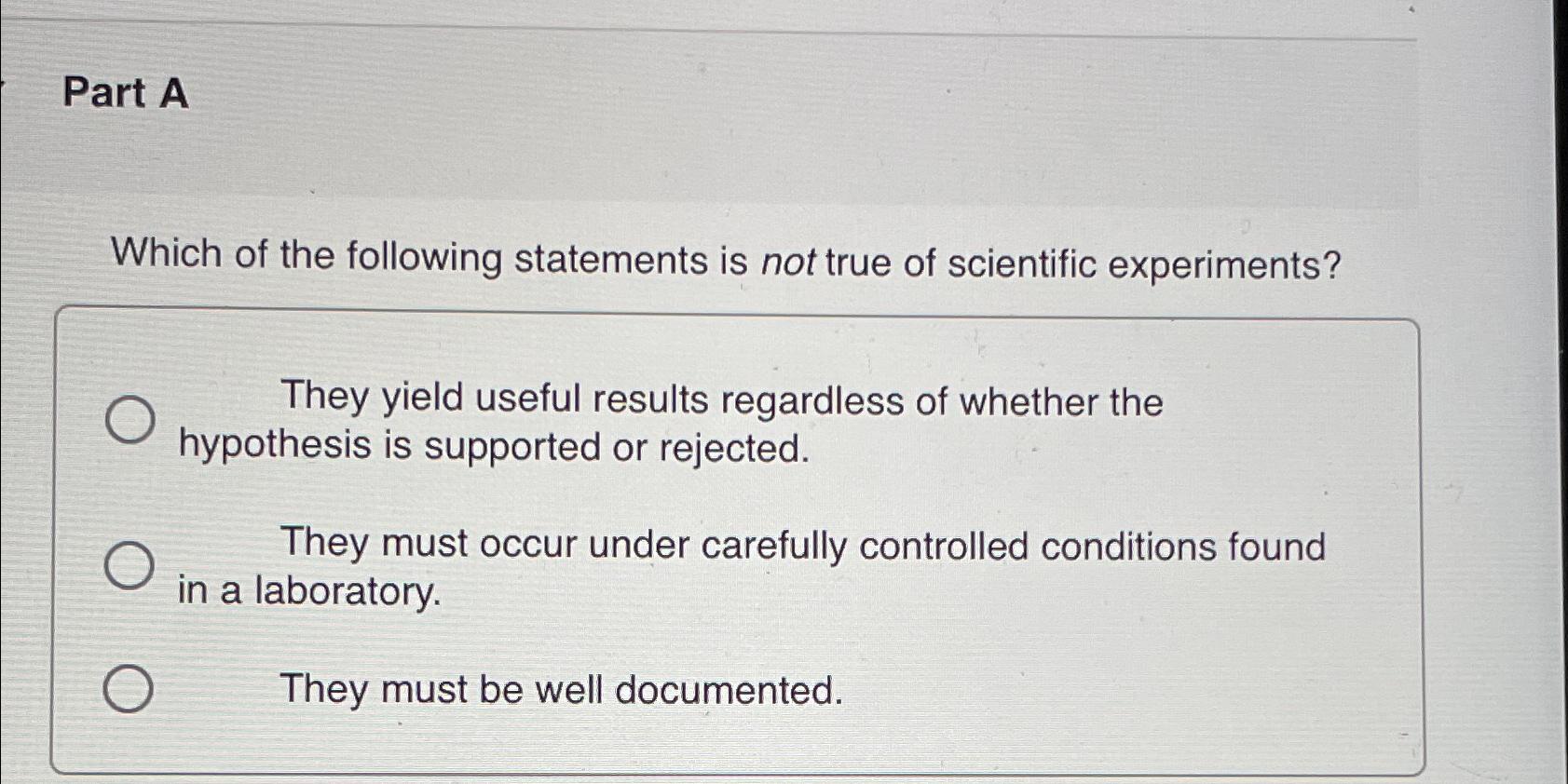 Solved Part AWhich of the following statements is not true | Chegg.com