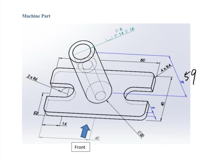 Solved draw and dimension the front, top, and right-side | Chegg.com