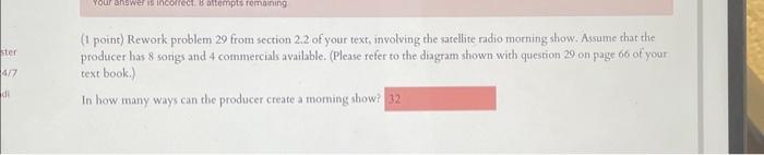 Solved (1 point) Rework problem 29 from section 2.2 of your | Chegg.com