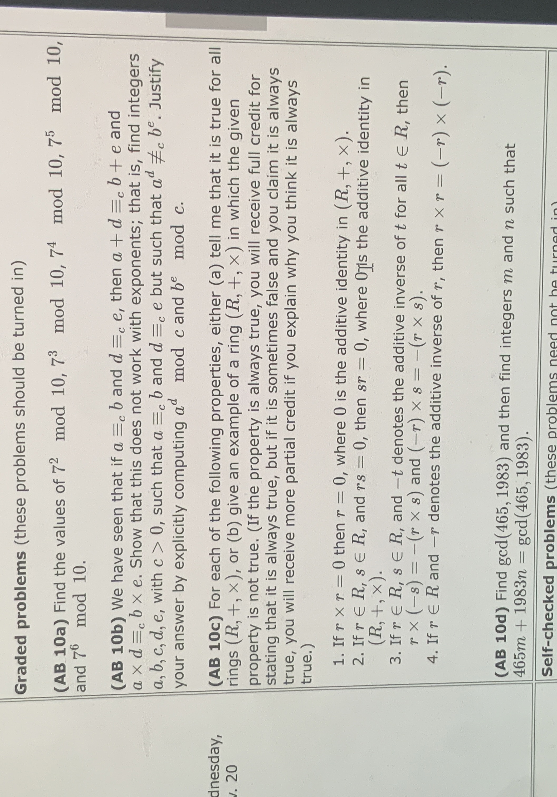Solved by an EXPERT Graded problems (these problems should be turned | Chegg.com